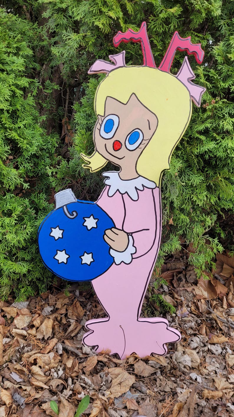 Hand-painted Cindy Lou Who | 36" Christmas Yard Decor | Customizable ...