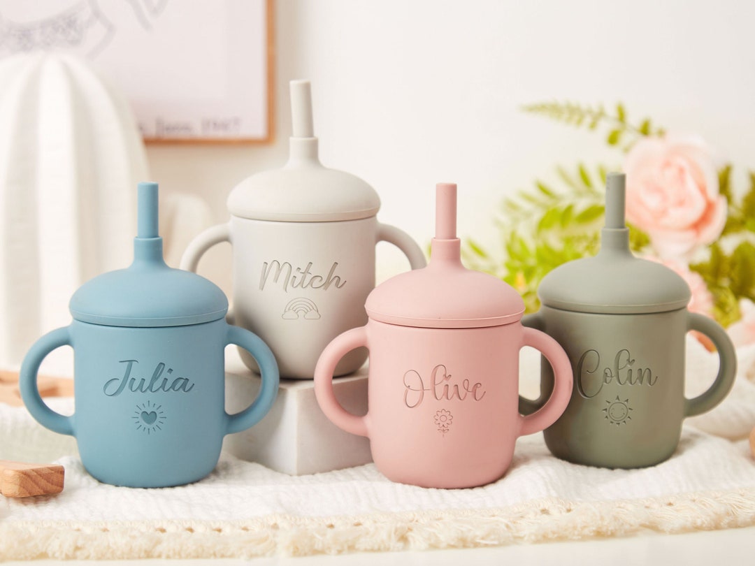 Personalized Straw Cup Toddler Silicone Cup Silicone Toddler Engraved ...