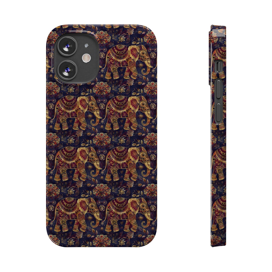 Boho Elephant Henna Design Slim Phone Case: Durable Polycarbonate - Etsy