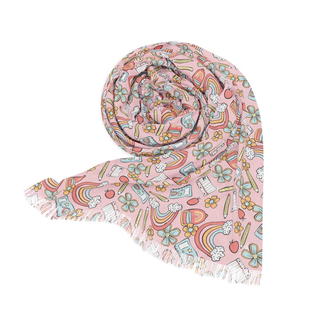 Teacher Appreciation Gift, Teacher Doodles, Teacher Scarf, Soft Scarf ...