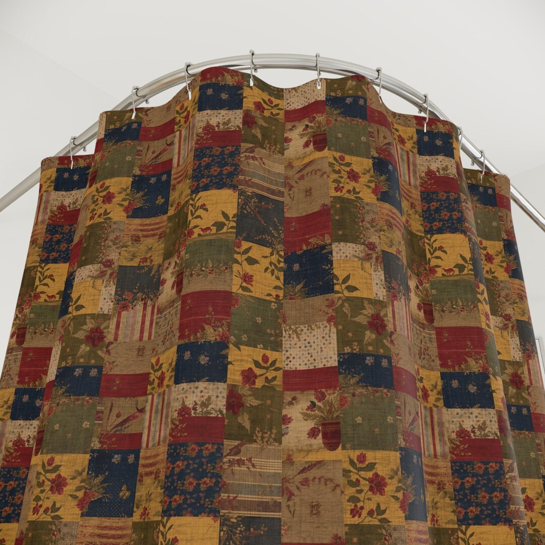 Primitive Hippie Boho Print Shower Curtain, Bohemian Shower Curtain ...