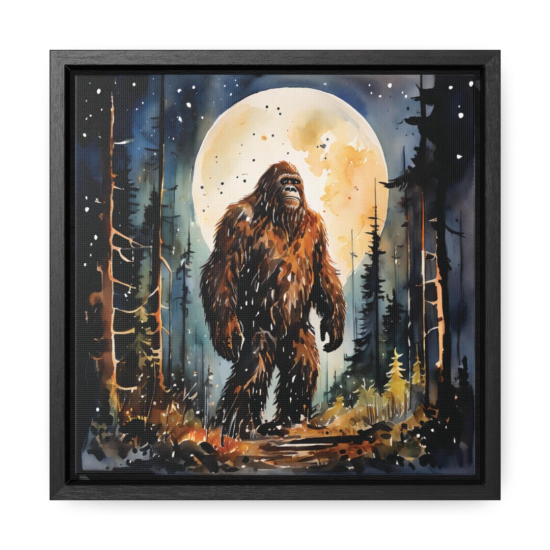 Big Foot Wall Art, Sasquatch Wall Art, Watercolor Print, Nature Wall ...