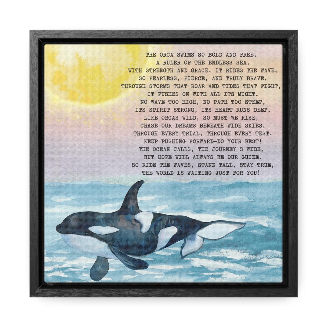 Orca Poem, Whale Canvas Art, Ocean, Nautical Decor, Nautical, Poem ...