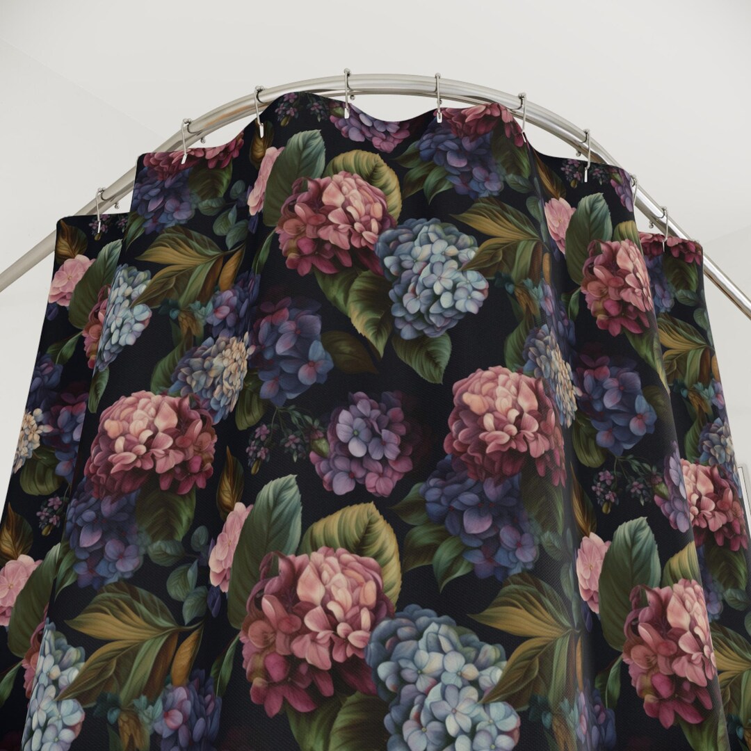 Hydrangea Shower Curtain, Hydrangeas, Moody Floral, Floral, Home Decor ...