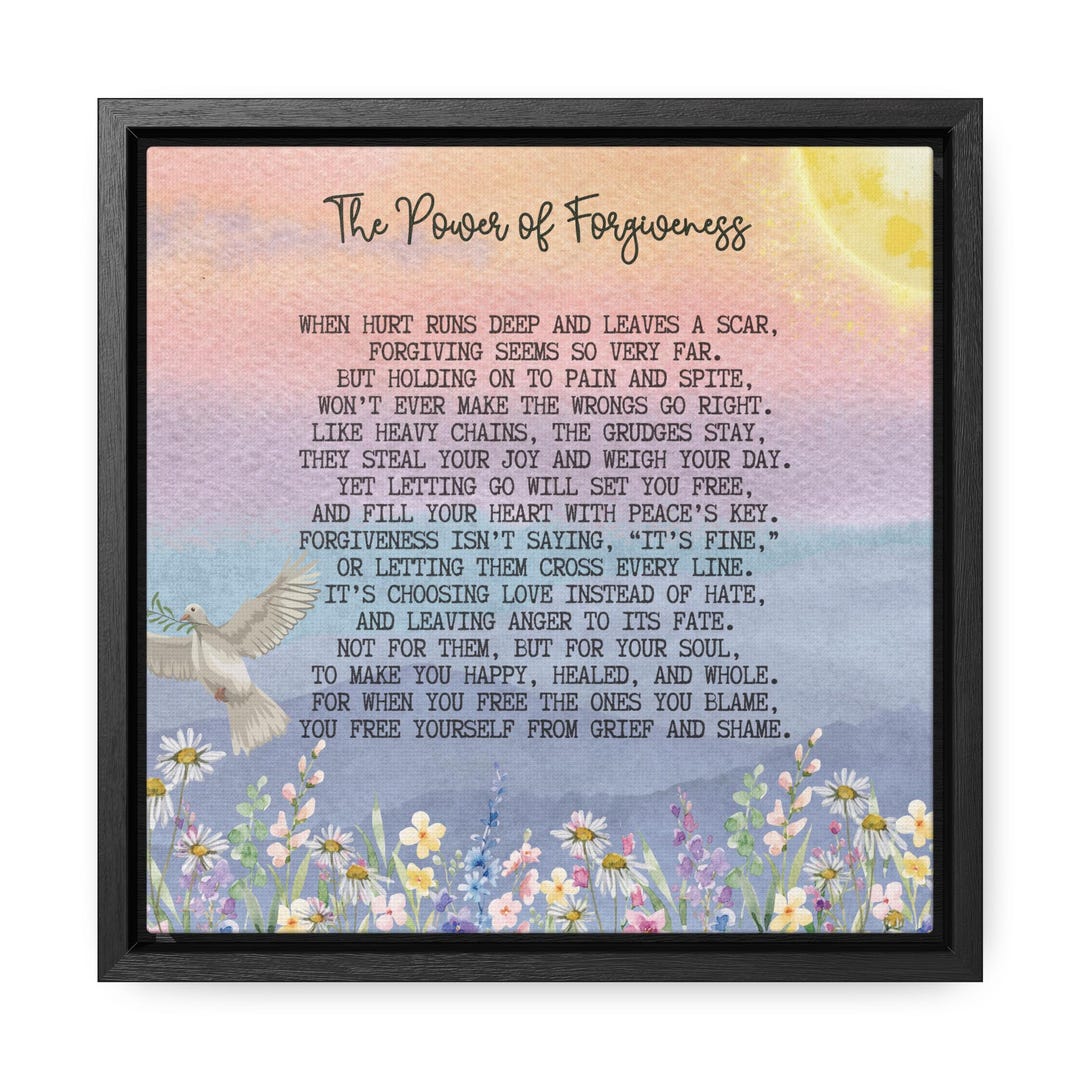 Forgiveness Poem, Easter Poem, Hope, Forgive, Canvas Art, Decor, Office ...