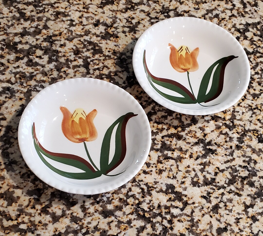 2 Blue Ridge Pottery Candlewick Dutch Tulip Berry Bowls - Etsy