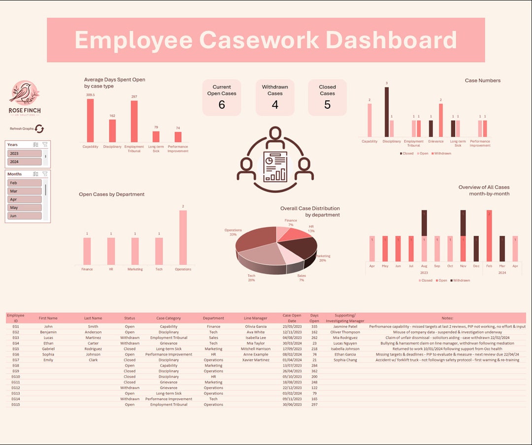 HR Employee Casework Dashboard - Etsy