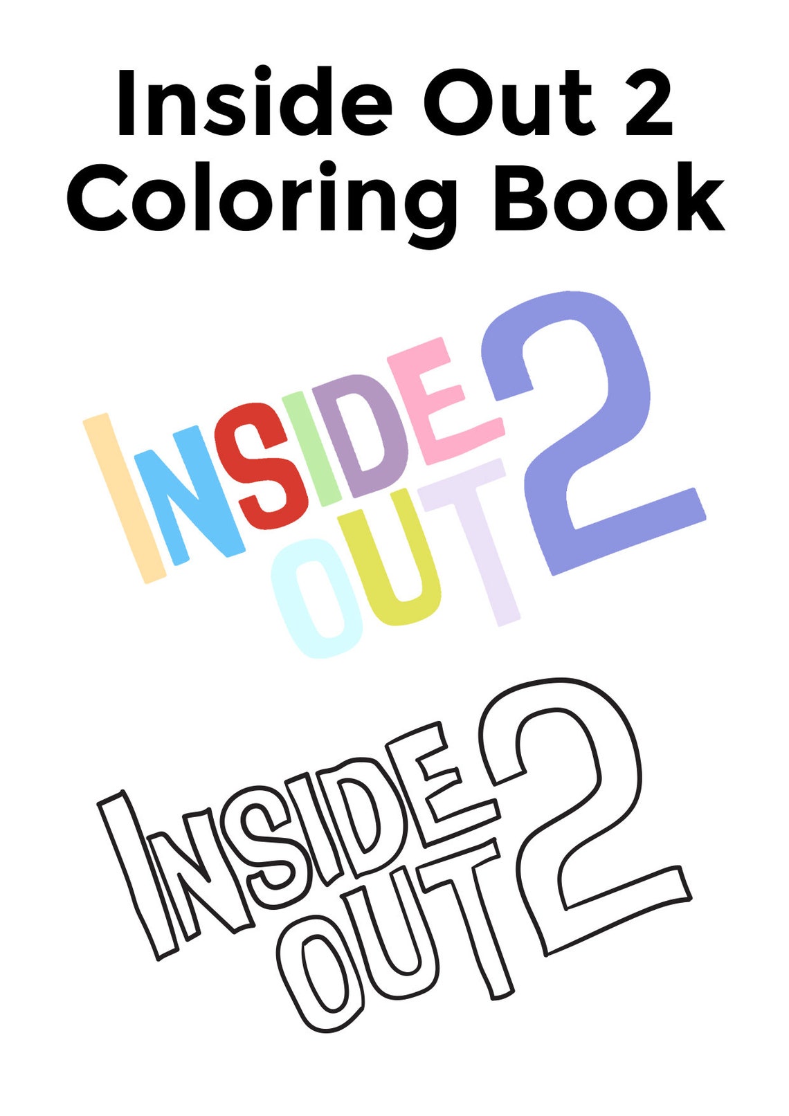 Inside Out 2 - Coloring Book - All New Characters - Etsy