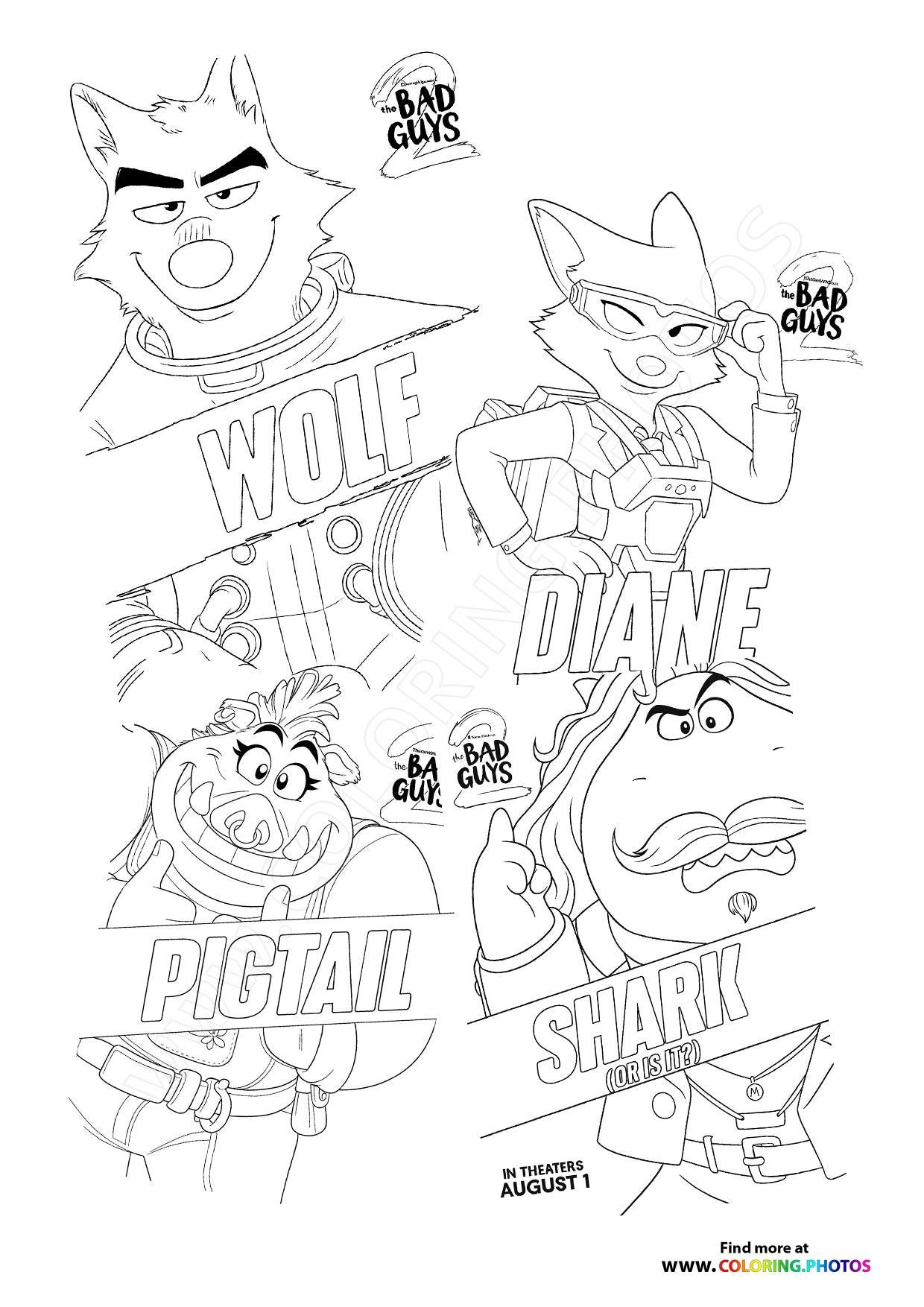 The Bad Guys 2 Coloring Book / Pages - Etsy