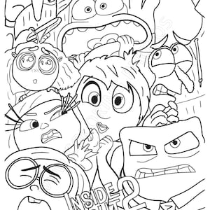 Inside Out 2 - Coloring Book - All New Characters - Etsy