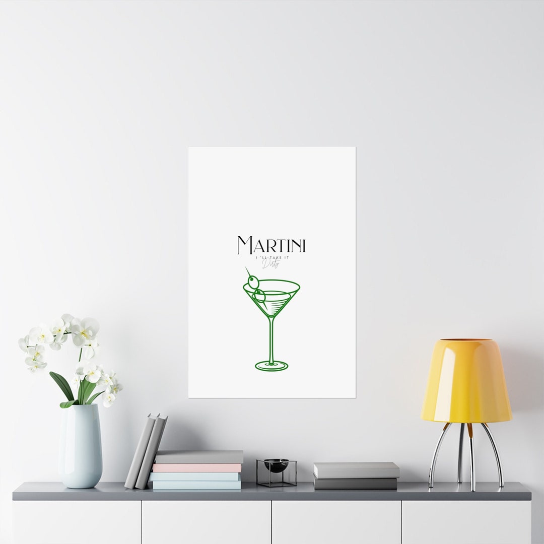 Dirty Martini Art Print Martini Poster Espresso Martini Wall Art Ill ...