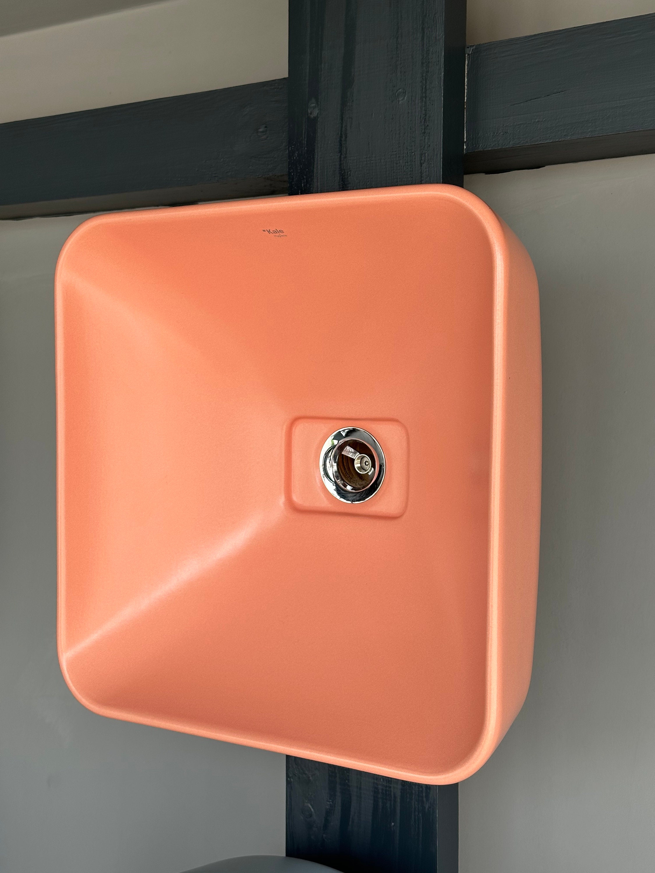 The Square Basin Sink Matte Peach Sink Ceramic Sink Handmade Sink ...