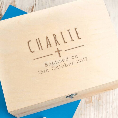 Baptism Gift Boy Keepsake Box Personalized Baptism Gift - Etsy