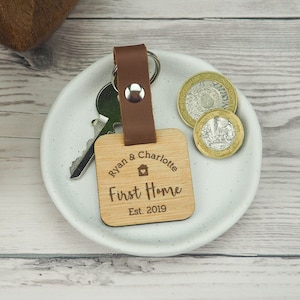 Personalised First Home Keyring - Personalized Housewarming Gift for a ...