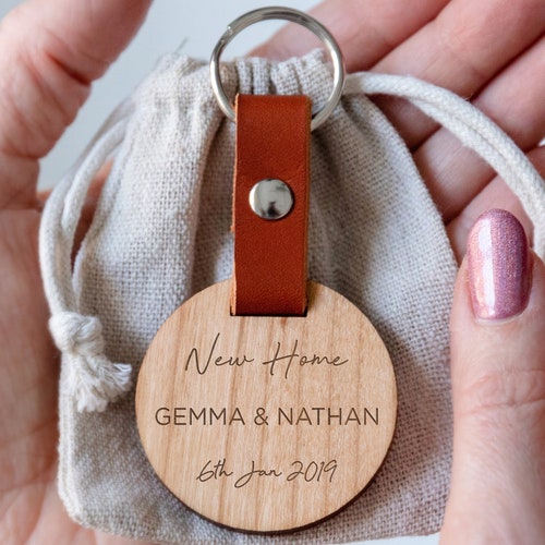 Personalised New Home Keyring for Couple Engraved First - Etsy