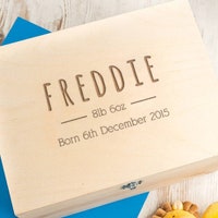 Personalized Baby Keepsake Box // Custom Baby Memory Box // Engraved ...