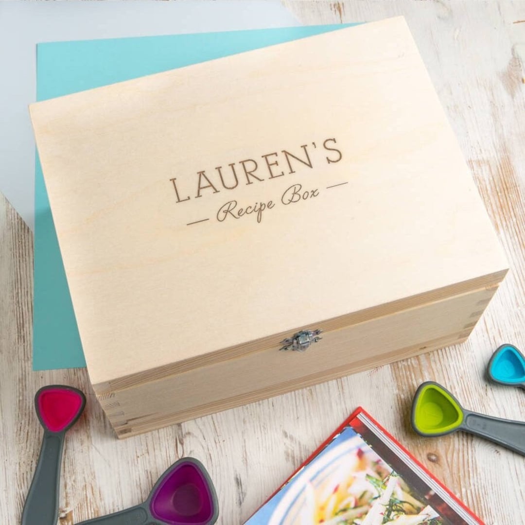 Personalized Wood Recipe Box - Etsy