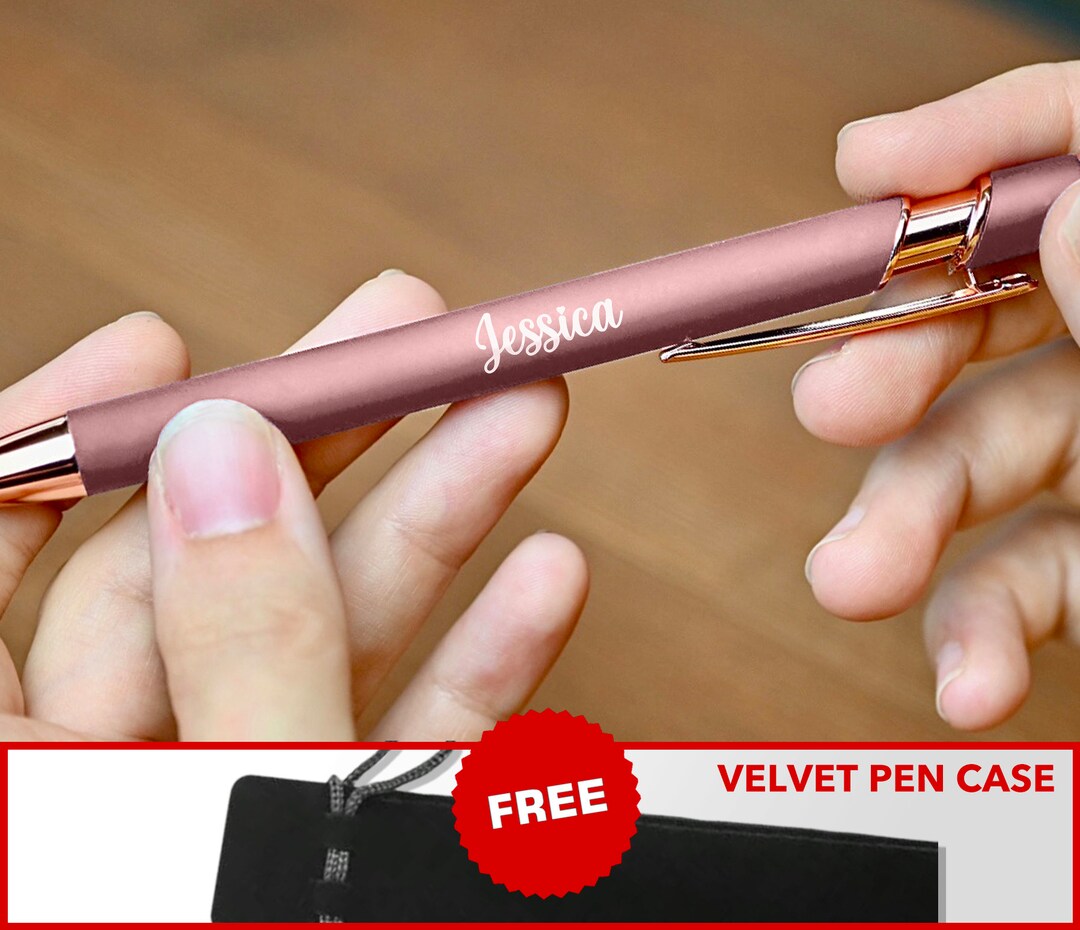 Personalised Pen, Rose Gold Soft Touch Pen, Gift Pens for Women, Best ...