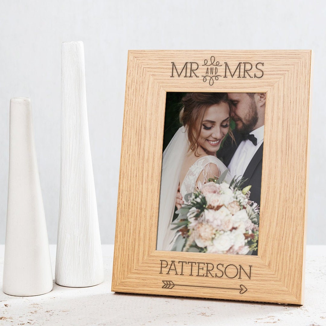Personalised Engraved 'mr and Mrs' Photo Frame | Wedding Gift for Bride ...