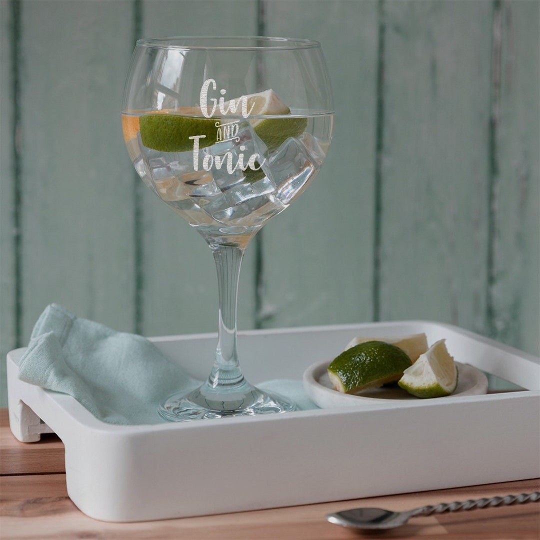 Gin and Tonic Engraved Gin Goblet - Birthday Gift for Best Friend Her ...