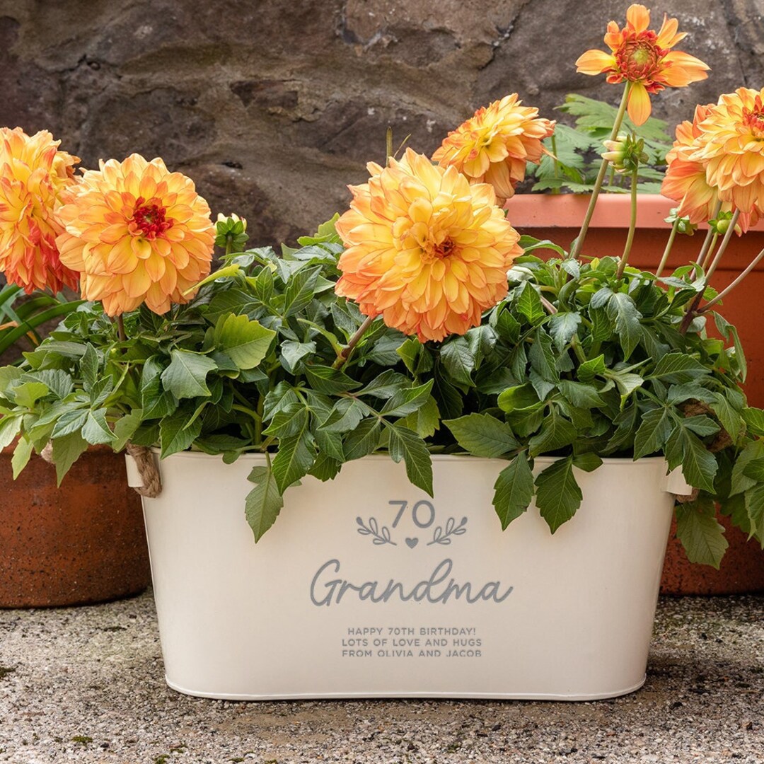 Personalised Birthday Planter, Gift for Grandma, Gardening Gift for ...