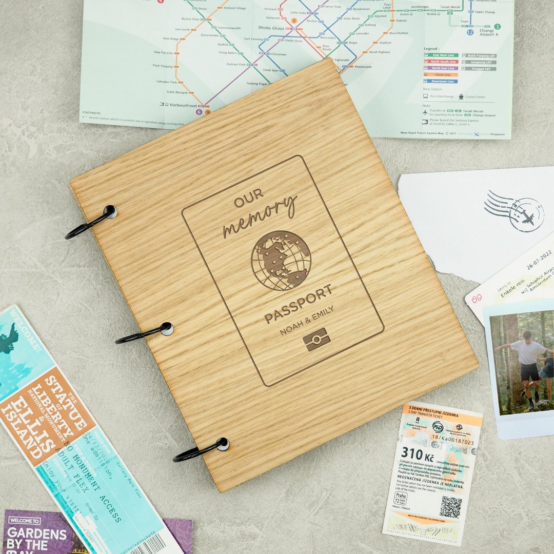 Personalised Engraved Passport Scrapbook for Couples | Valentines Gift ...