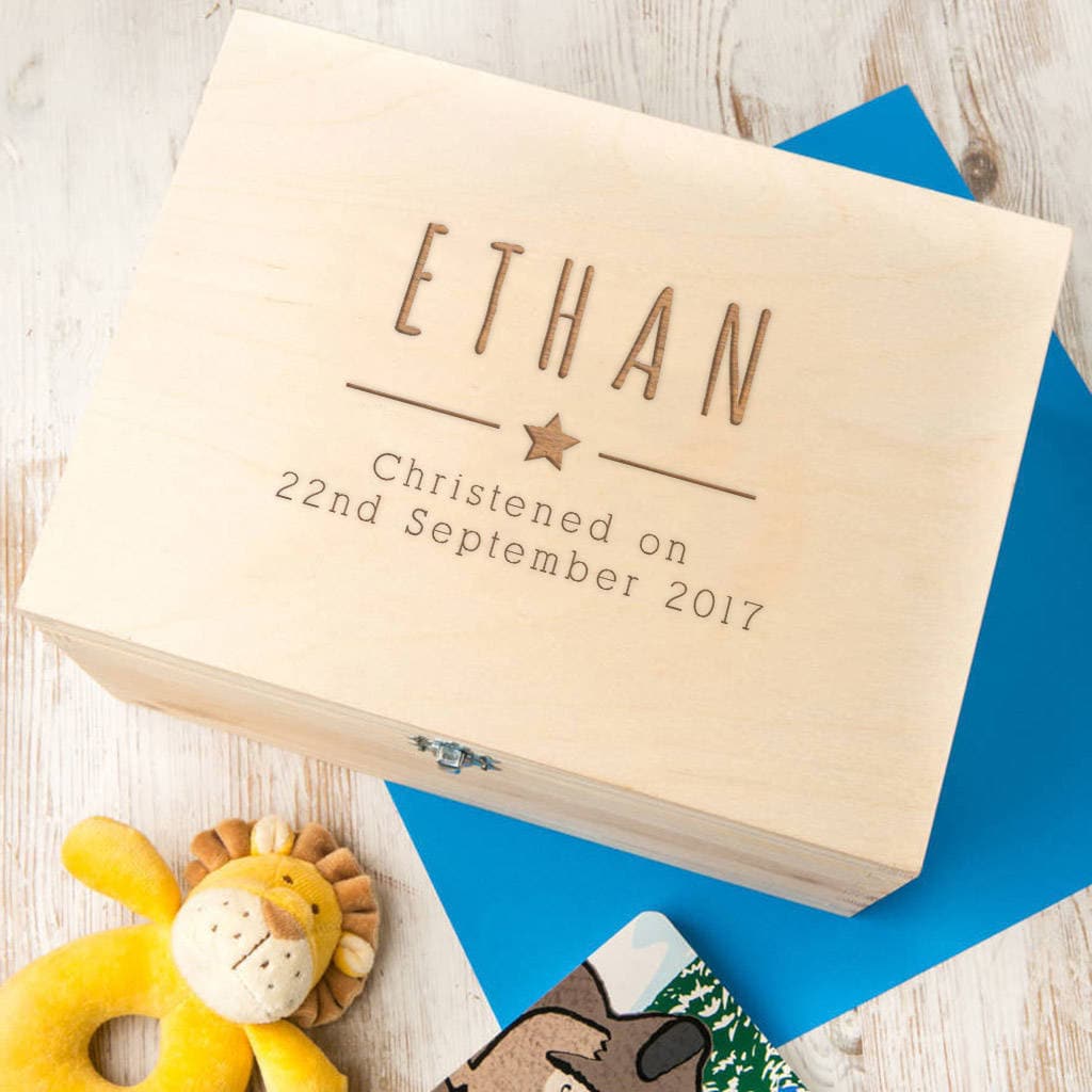 Baptism Gift Boy Keepsake Box Personalized Baptism Gift - Etsy