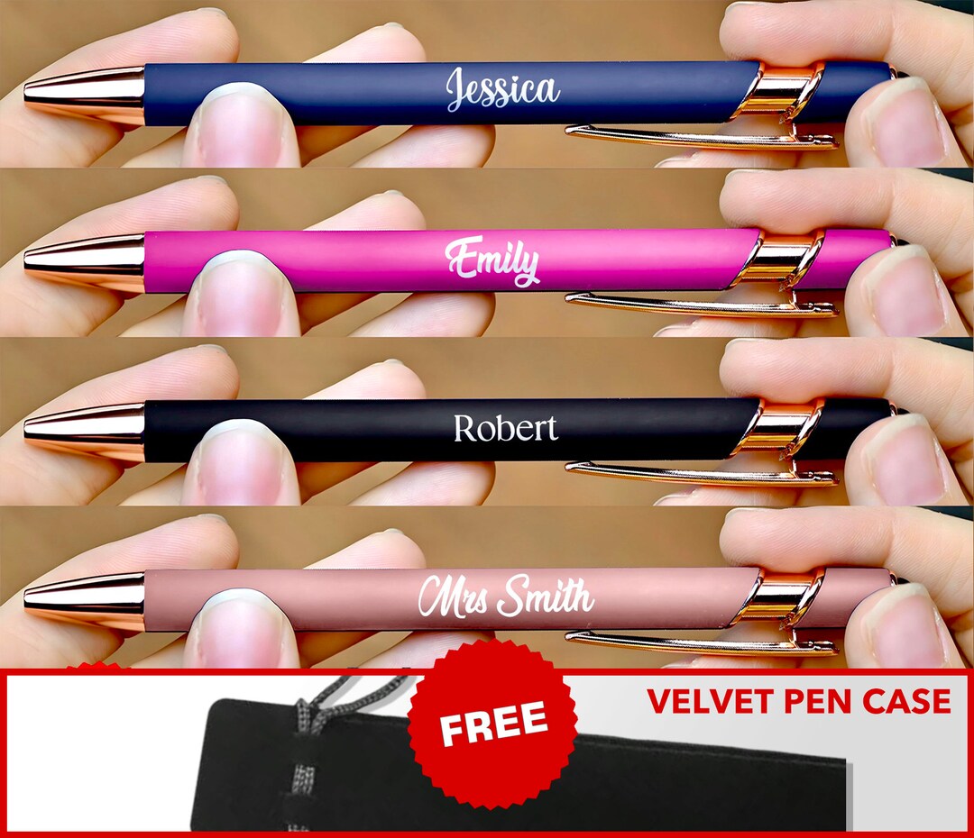 Personalized Luxurious Soft Touch Rose Gold Pen, Personalised Gift Pens ...