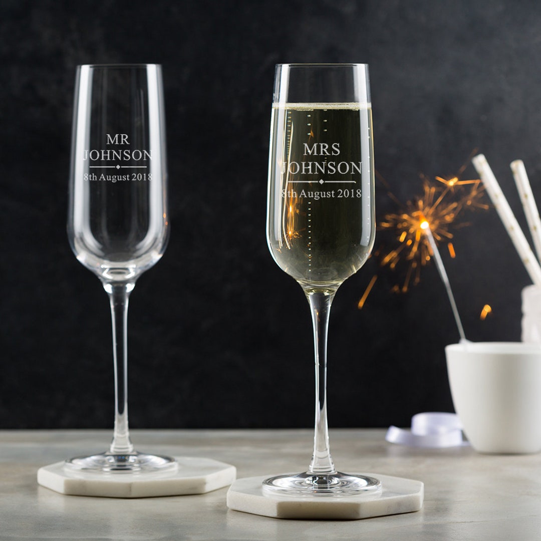 Personalised Champagne Flutes Set Personalized Prosecco Glasses ...