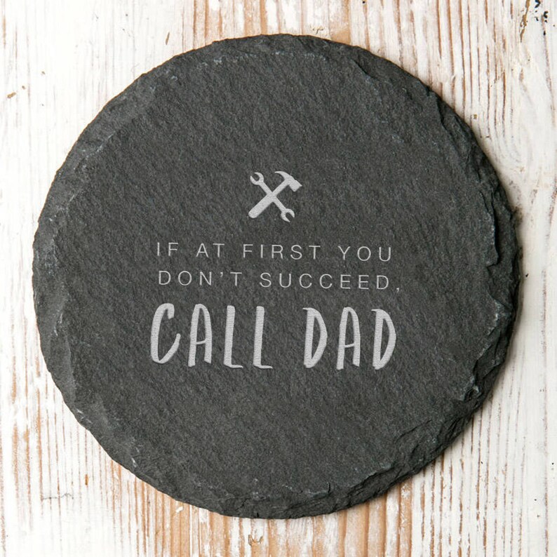 Father's Day 'call Dad' Funny Slate Coaster | Etsy UK