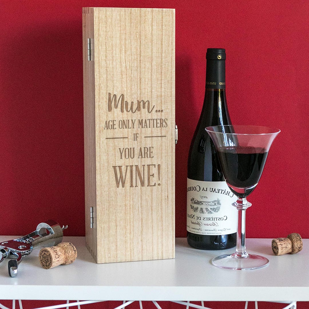 Personalised Engraved Age Only Matters If You're Wine Box | Funny ...