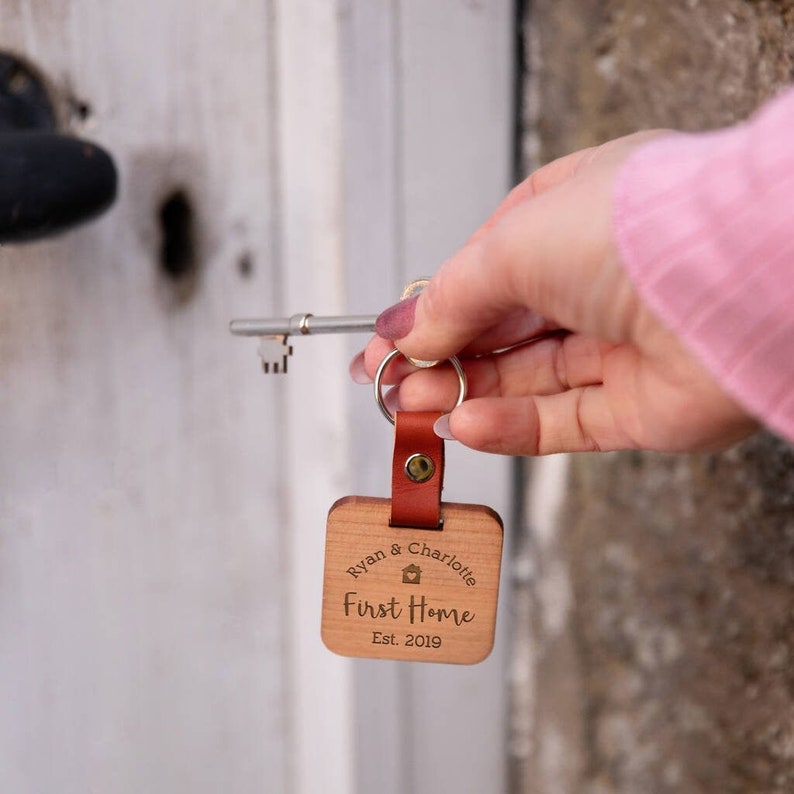 Personalised First Home Keyring Personalized Housewarming - Etsy