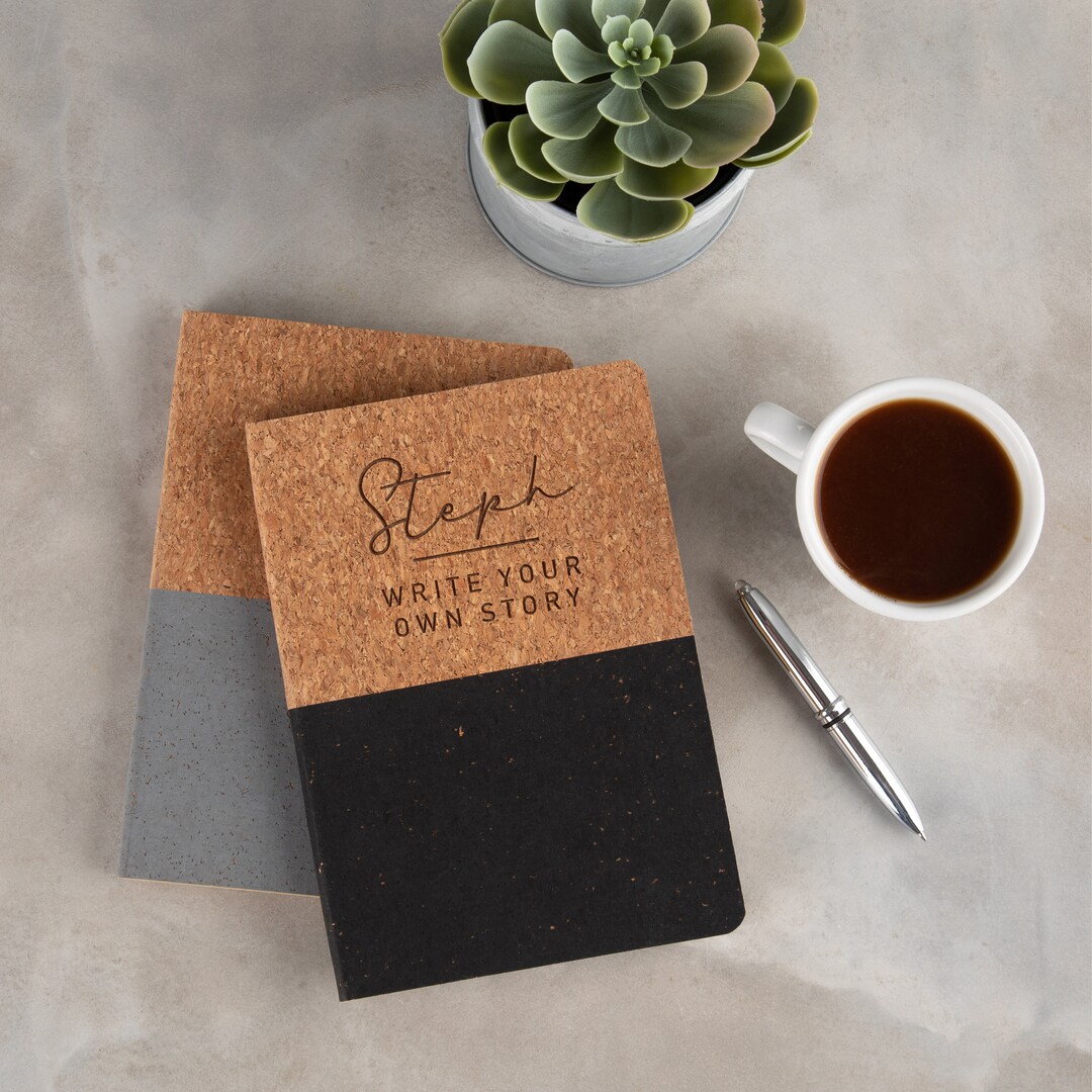 Personalised 'write Your Story' Vegan Cork Notebook - Personalized ...