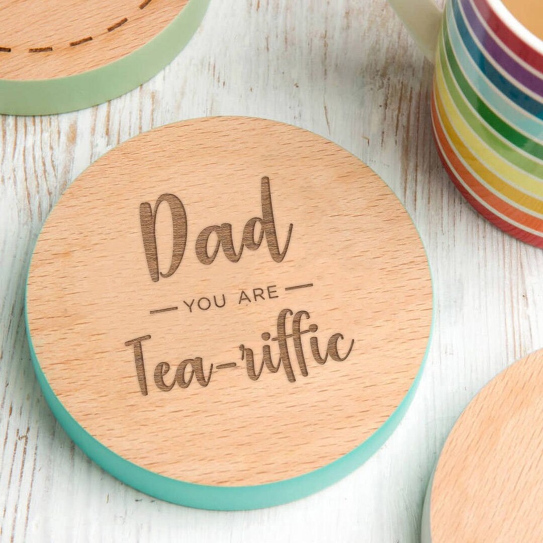 Father's Day Gift Coaster 'dad, You Are Tea Riffic' Personalised Father ...