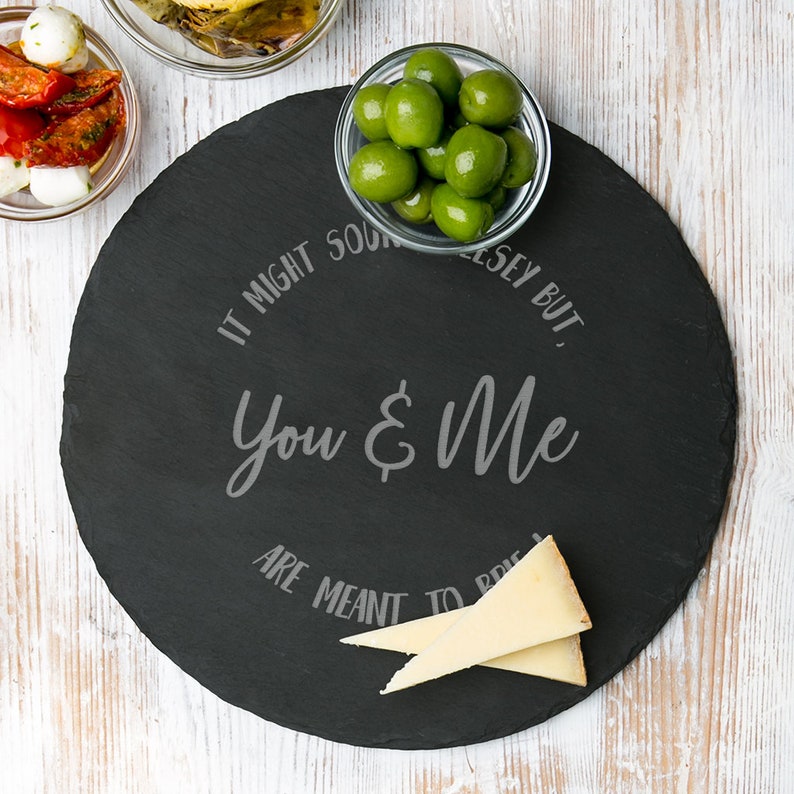 Engraved Slate Chopping Cutting Serving Board - Round Cheeseboard Gifts ...