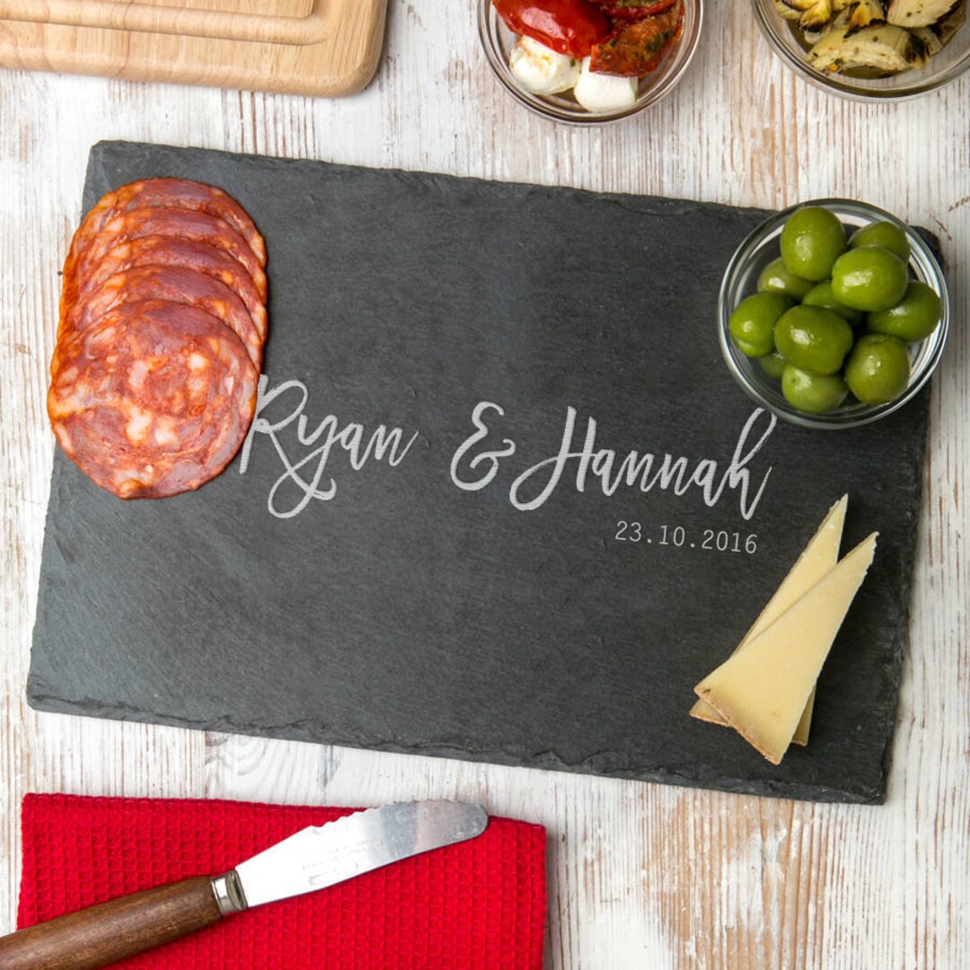 Personalized Couples Slate Cutting Board Personalised - Etsy