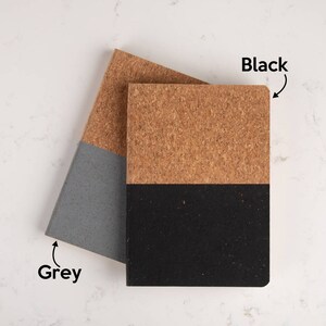 Personalised Monogram Cork Notebook - Engraved Initial A5 Vegan Journal - Personalized Gift for ...