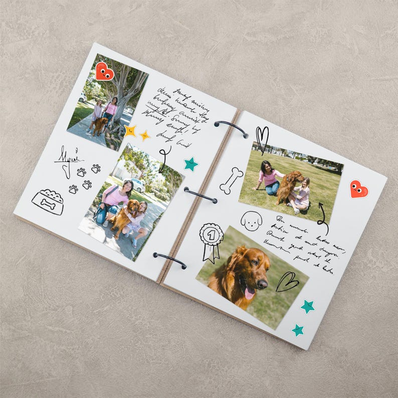 Personalised Engraved Pet Memorial Photo Album | Dog Memory Book ...