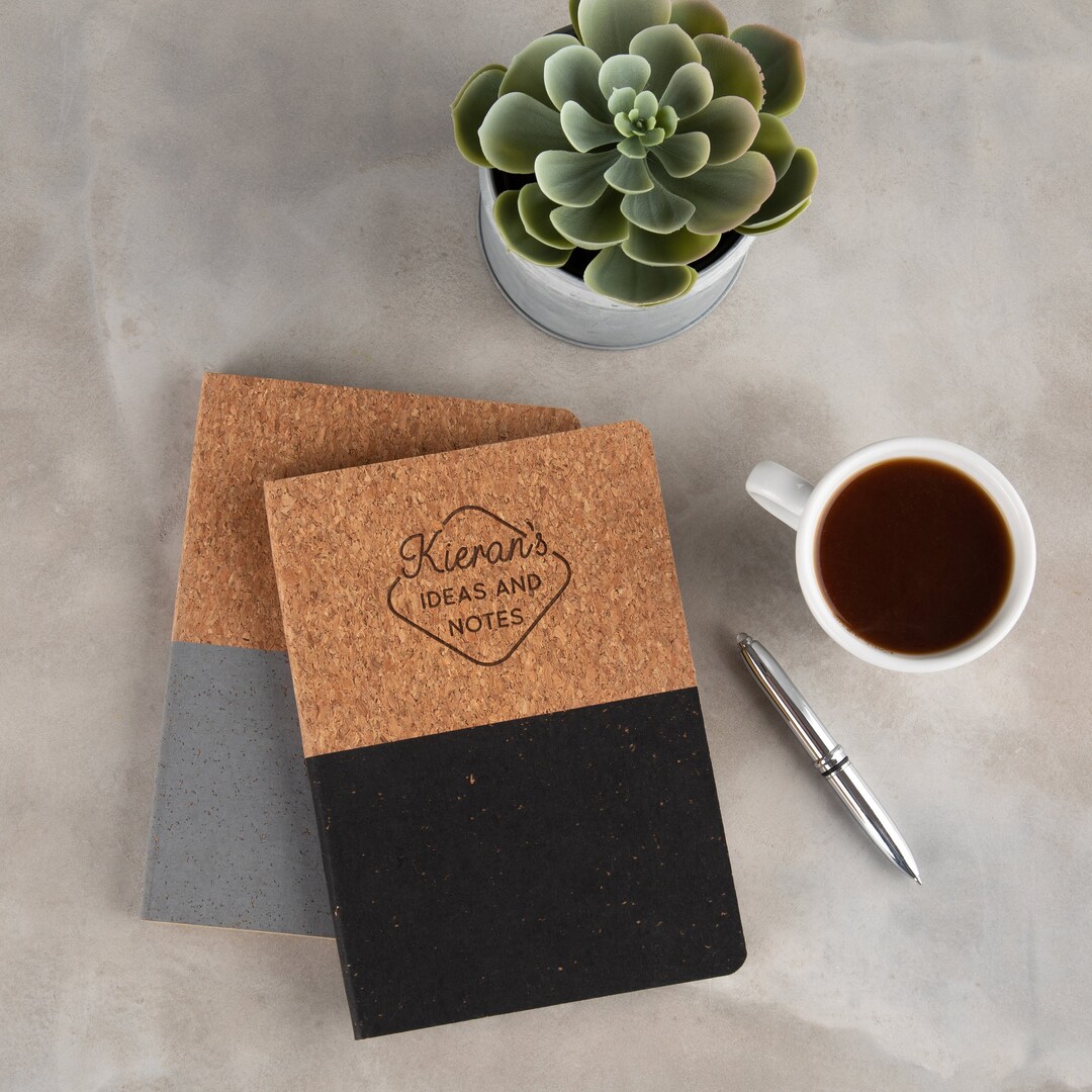 Personalized Vegan Cork Notebook for Men - Personalised Journals for ...