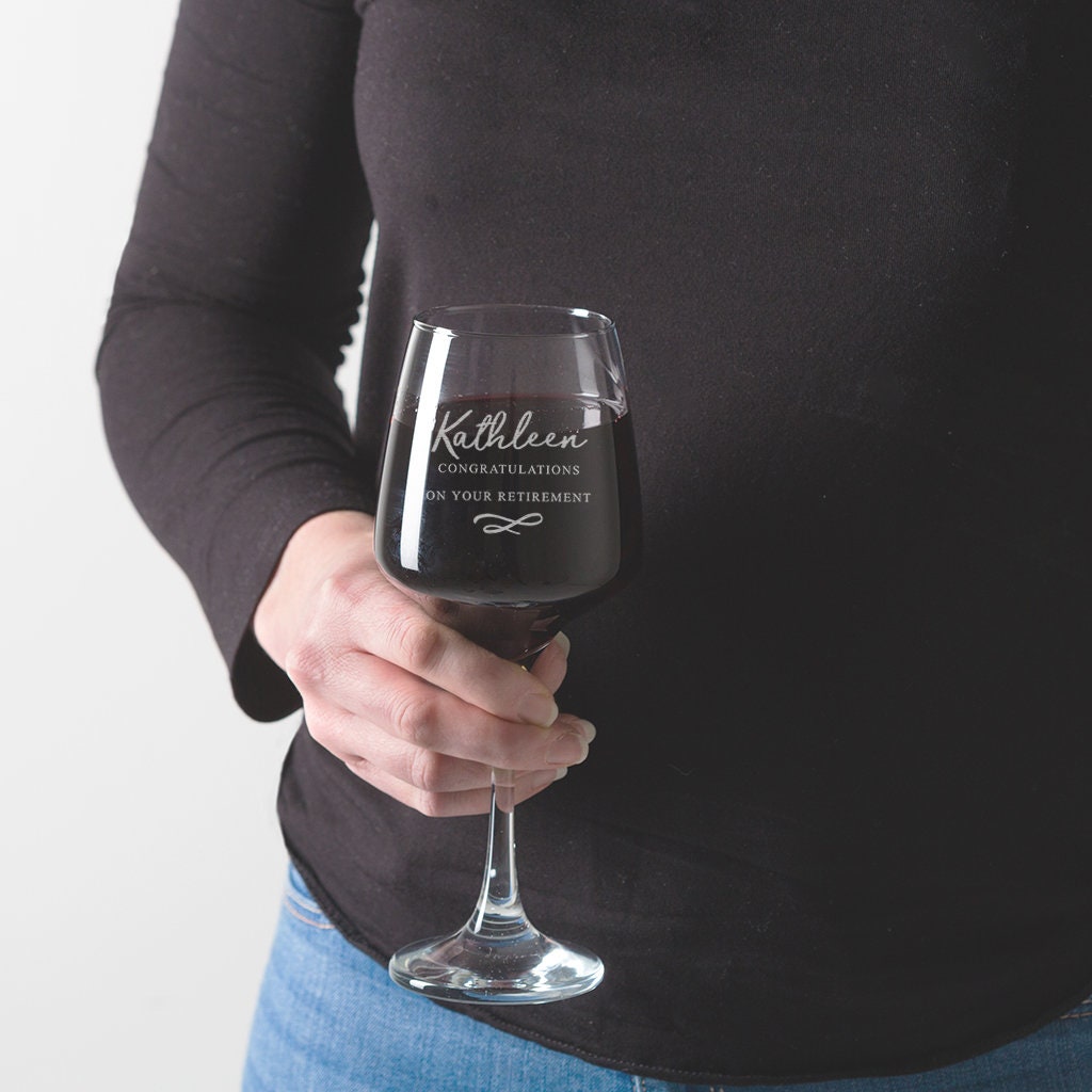 Personalised Wine Glass - Personalized Retirement Gift for Woman ...