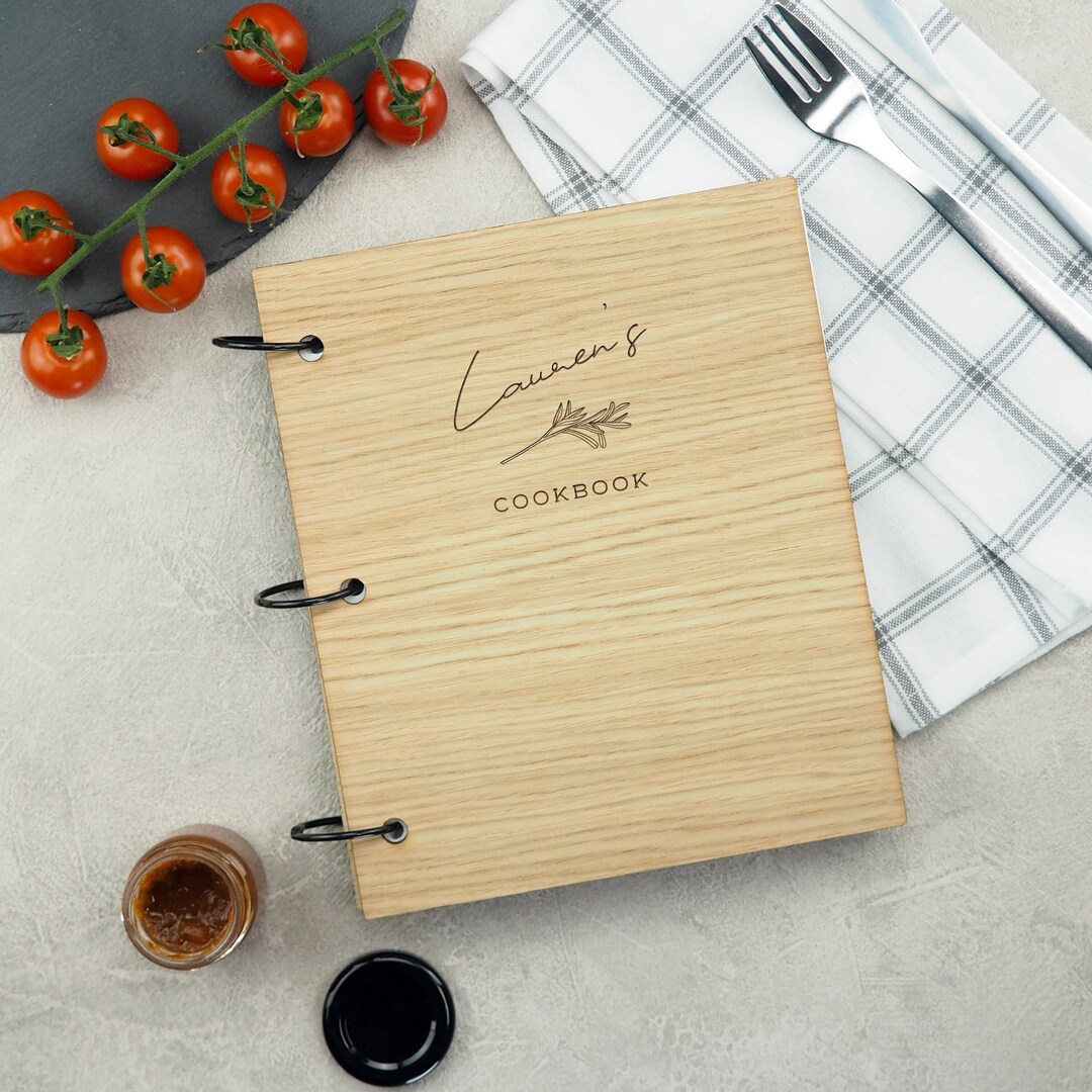 Personalised Engraved Wooden Recipe Book | Cookbook for Mum | Birthday ...