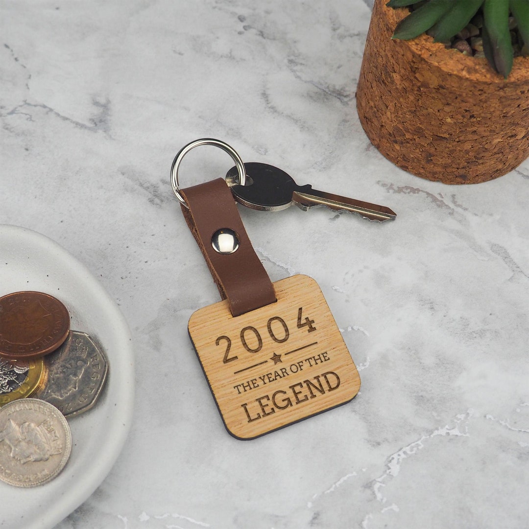 Personalised Engraved 'year of the Legend' Keyring | 21st Milestone ...