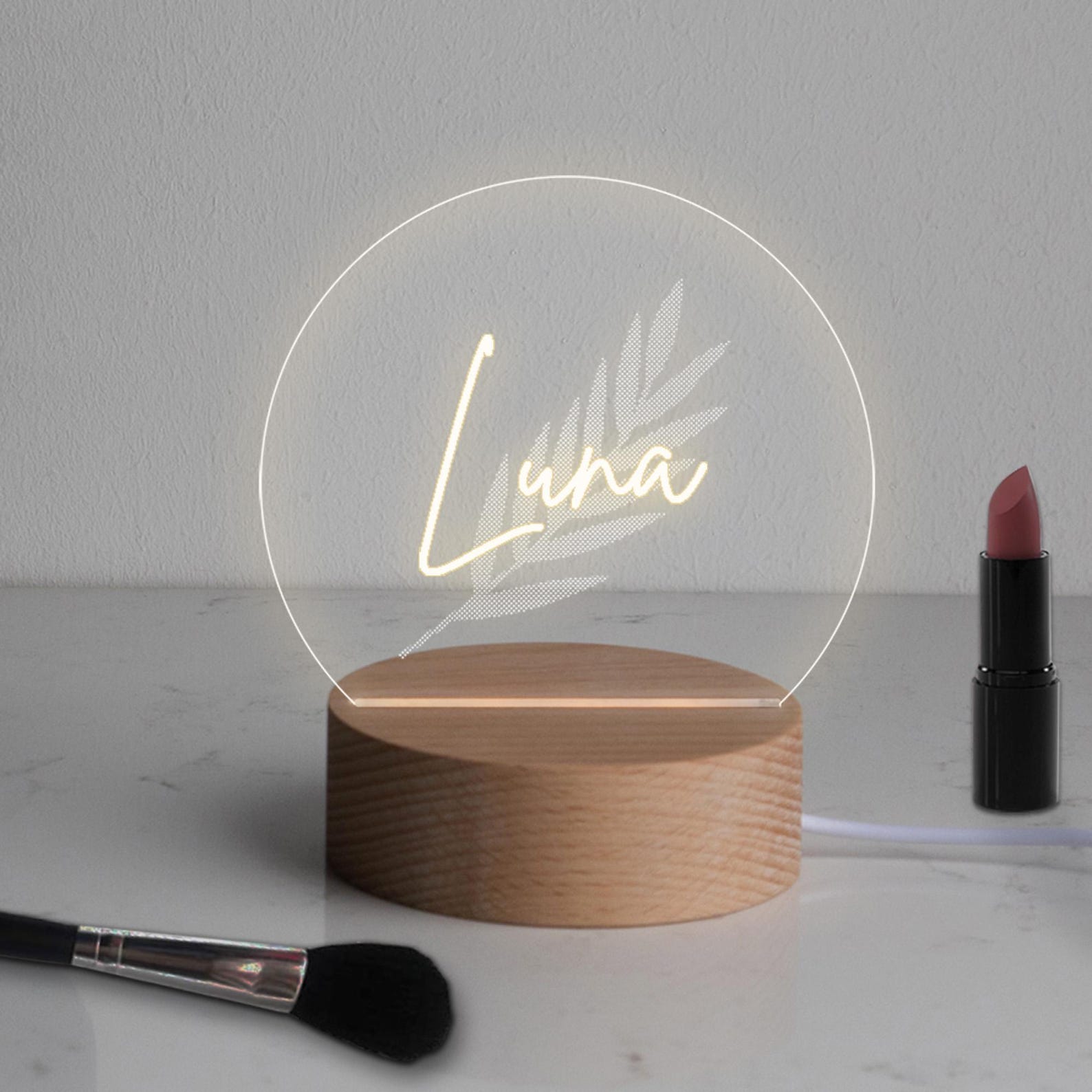 Personalised Mini Desk Lamp With Name, Unique Birthday Gift, LED Desk ...