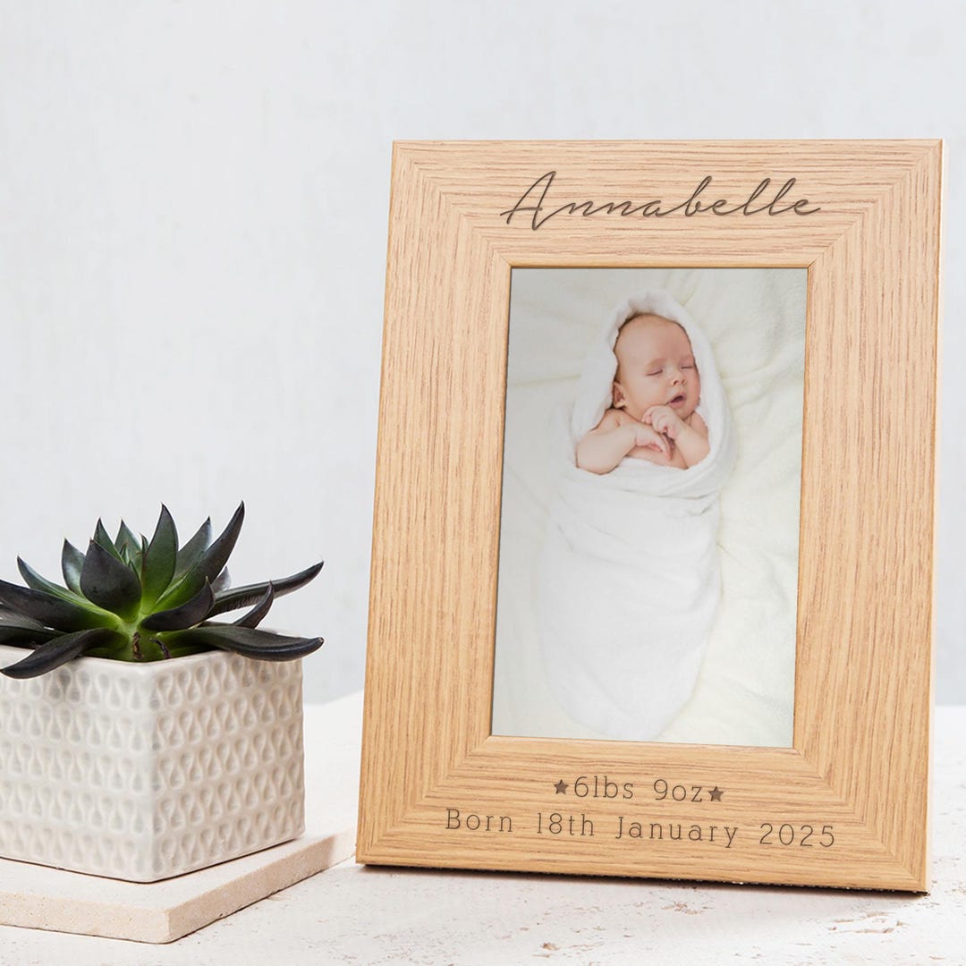 Personalised Engraved Newborn Baby Photo Frame | Welcome to the World ...