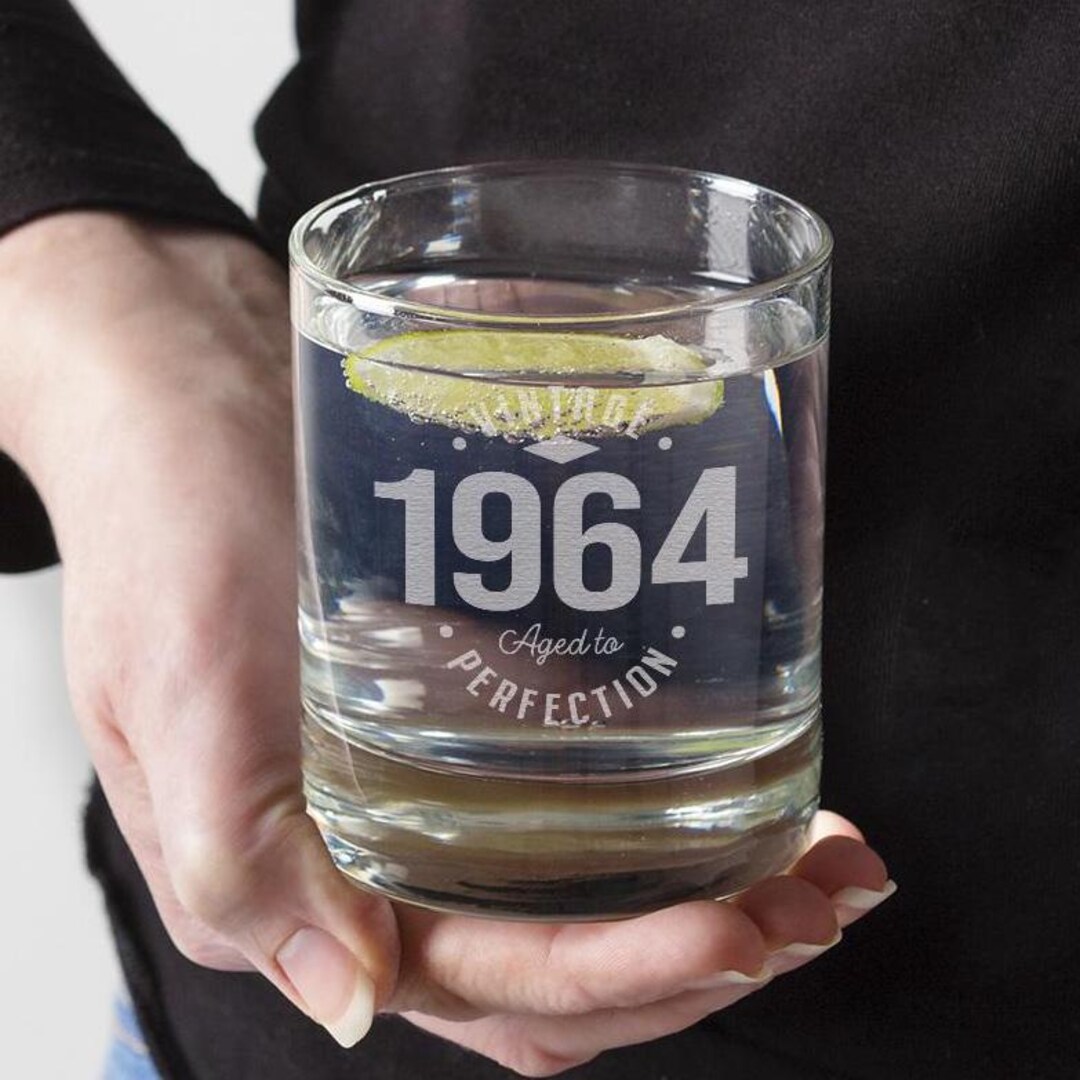 60th Milestone Birthday Whiskey Tumbler Gift 1964, vintage Aged to ...