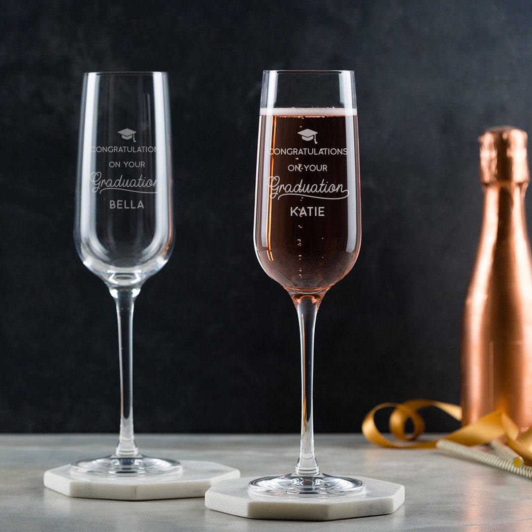 Personalised Graduation Champagne Flute - Graduation Gift for Her Him ...