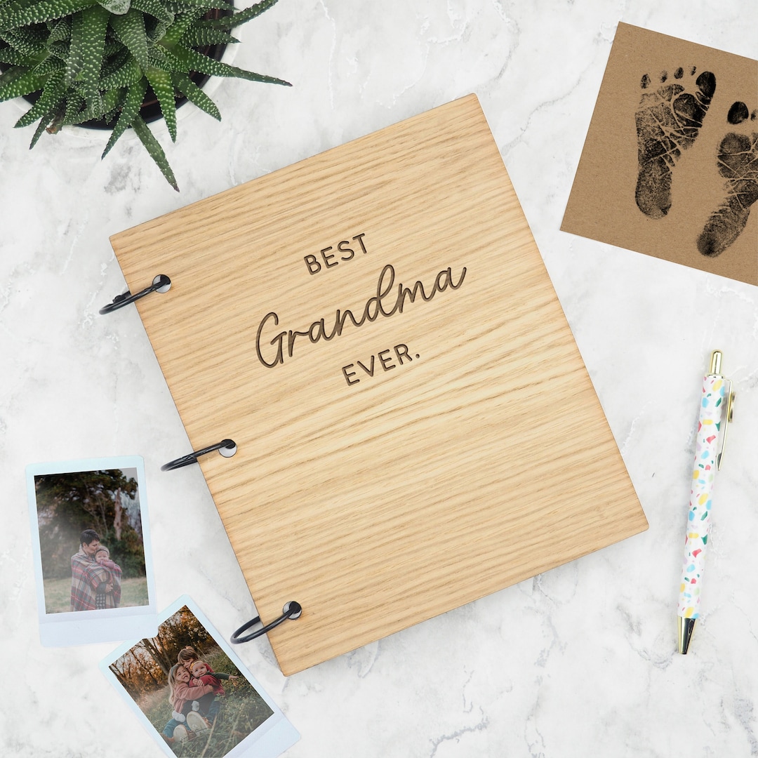 Grandma Memory Book, Engraved ‘best Grandma Ever’ Photo Album, Mother's ...
