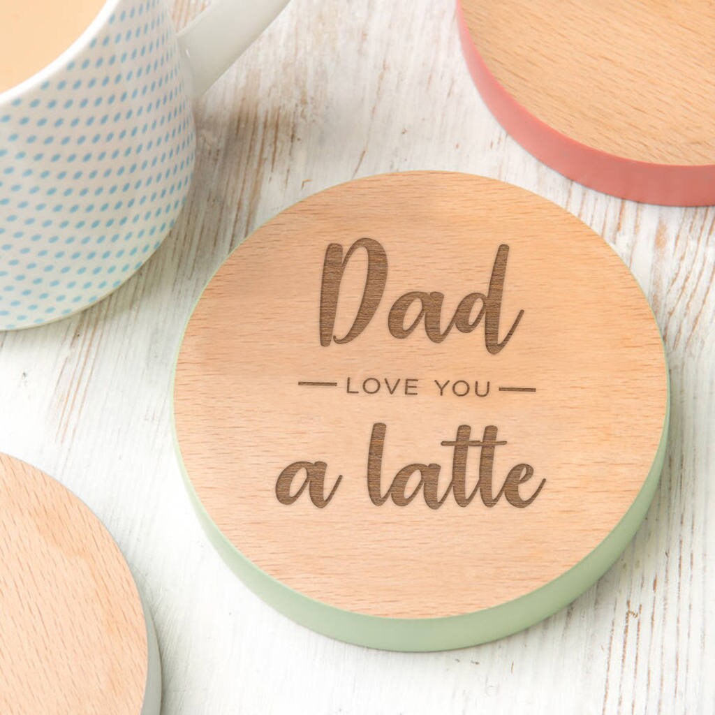 Father's day coaster 'Dad I Love You A Latte' | Etsy