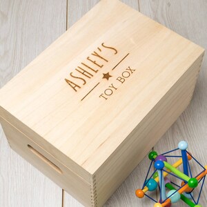 Wooden Toy Box Personalized Toy Box - Personalised Toy Box for Kids ...
