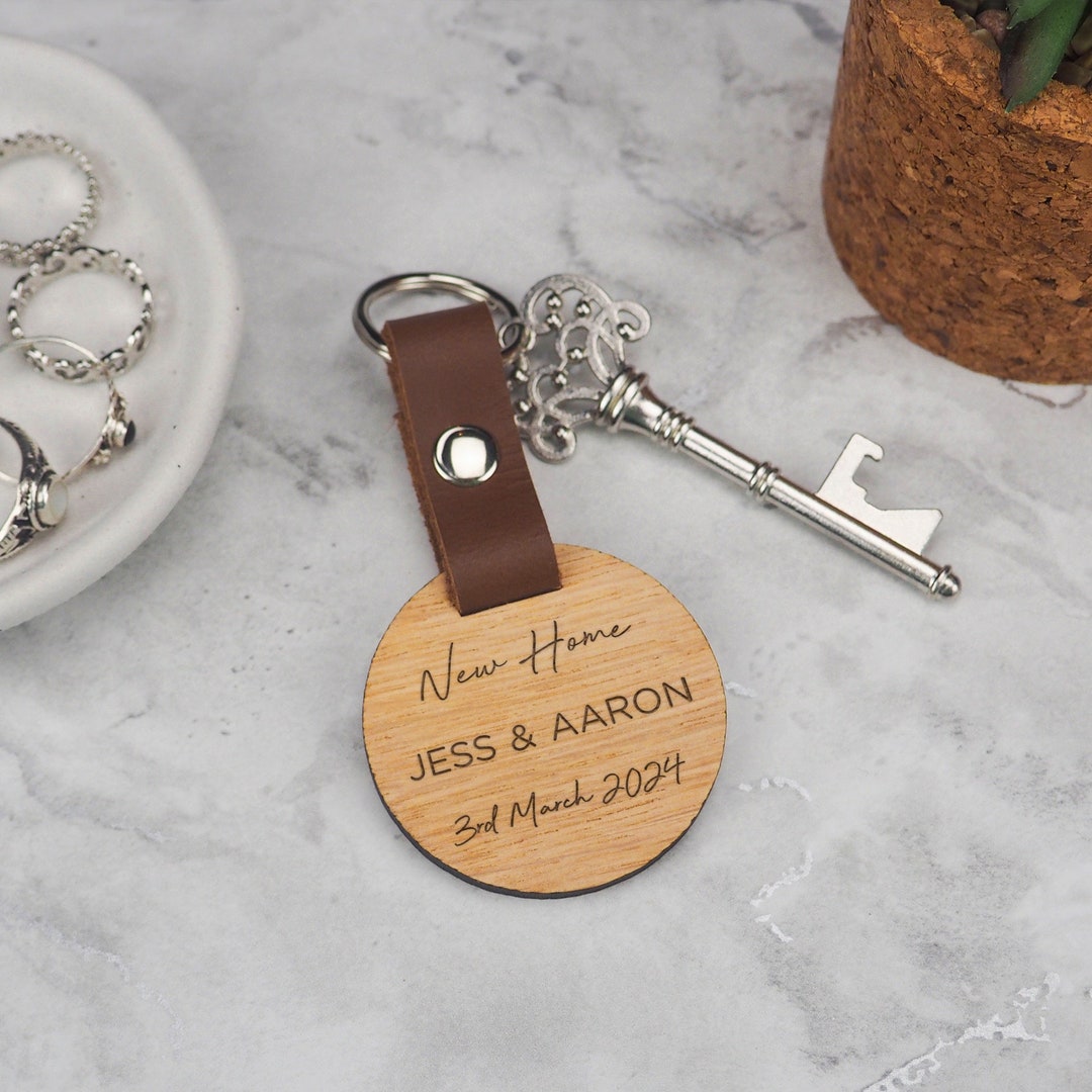 Personalised New Home Keyring for Couple - Engraved First House ...